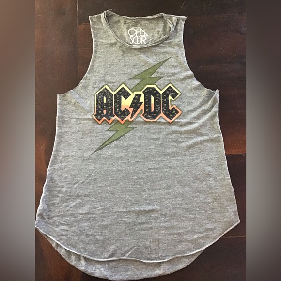Chaser | Tops | Chaser Acdc Muscle Shirt M | Poshmark